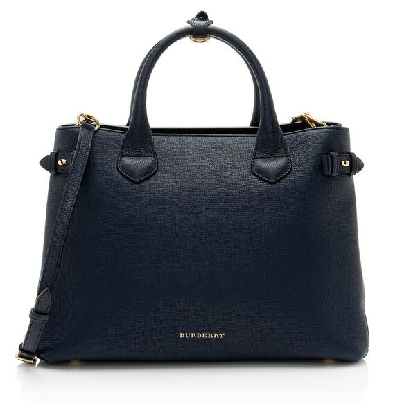 Burberry | Bags | Burberry House Check Leather Banner Medium Tote ...